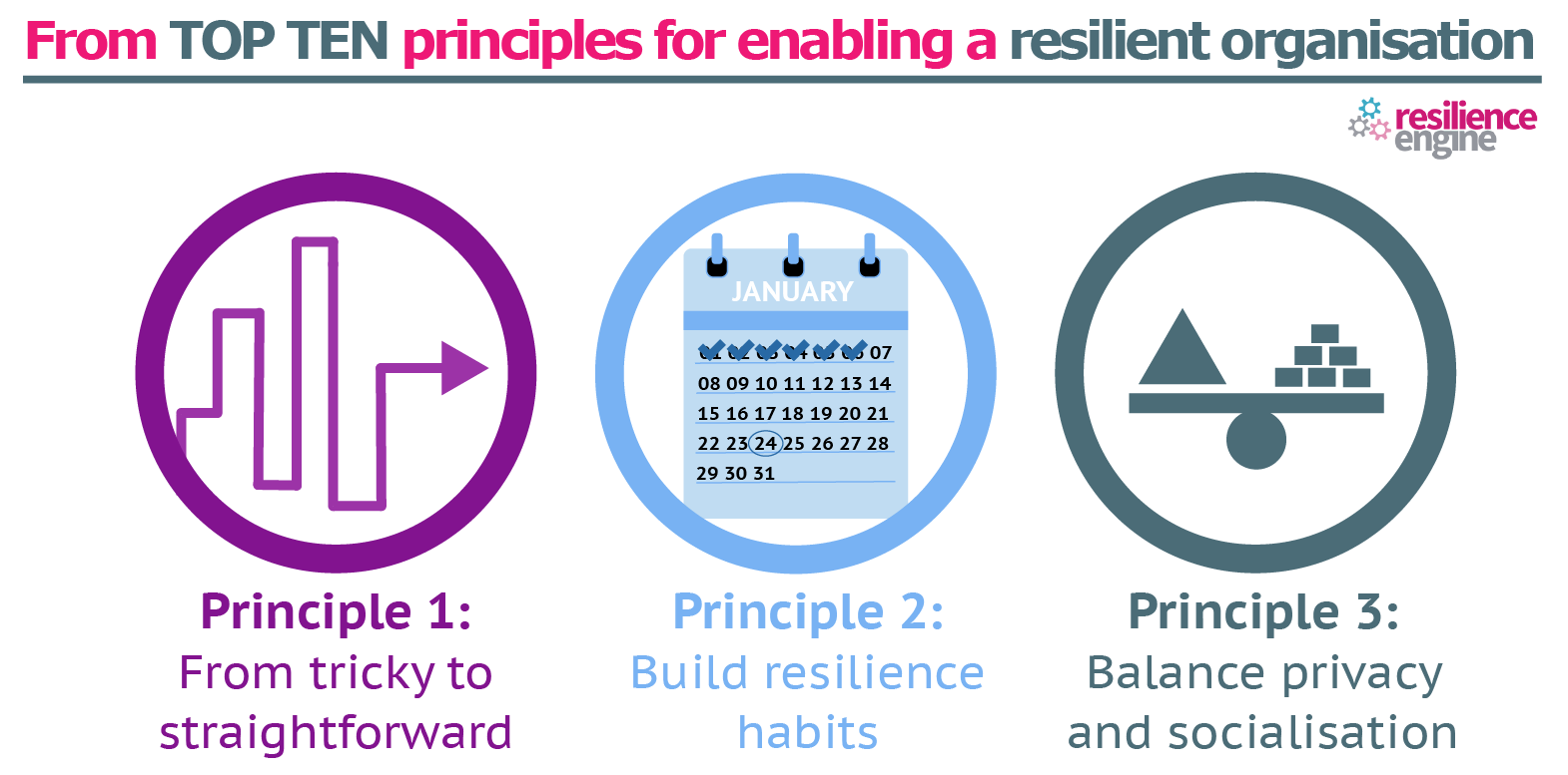 Principles 1-3 of Leading the Resilient Organisation- The Resilience Engine